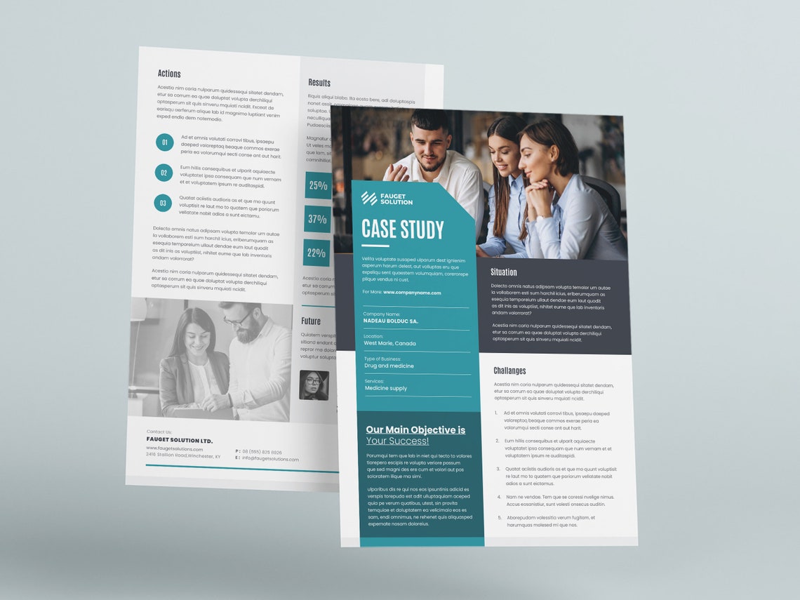 Case Study Flyer Template, Canva Template, MS Word Template, PPT ...