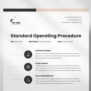 SOP Template: Business Standard Operating Procedure (A4 & US Letter) - Etsy