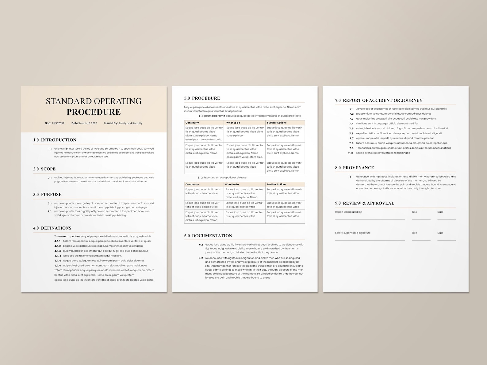 Standard Operating Procedure Template, SOP Template, Business SOP ...