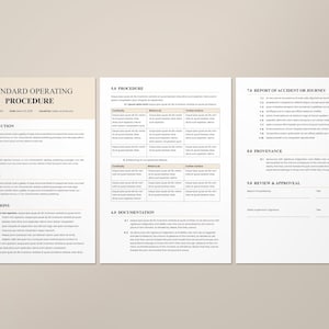 Standard Operating Procedure Template, SOP Template, Business SOP ...