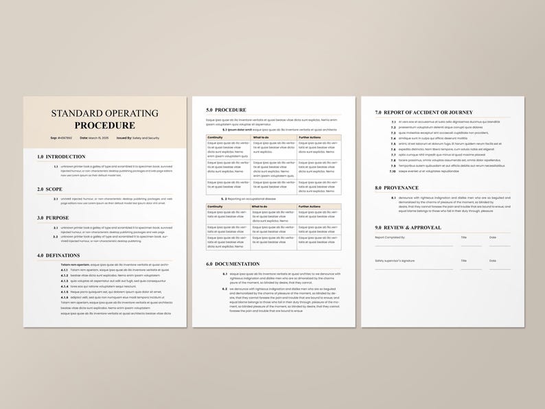 Standard Operating Procedure Template, SOP Template, Business SOP ...