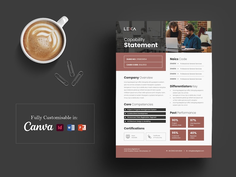 Business Capability Statement Template: Marketing Statement, Company Overview (A4 Paper) - Etsy