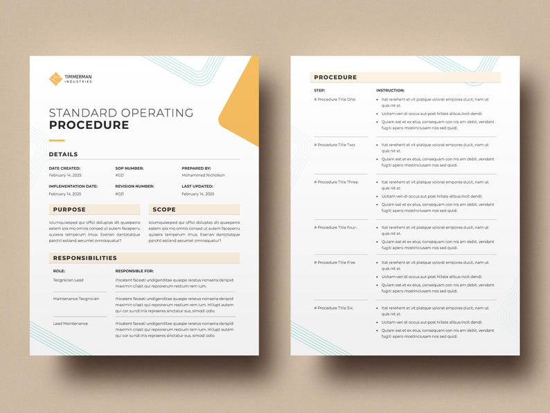 Standard Operating Procedure Template: Editable SOP Document (A4 & US ...