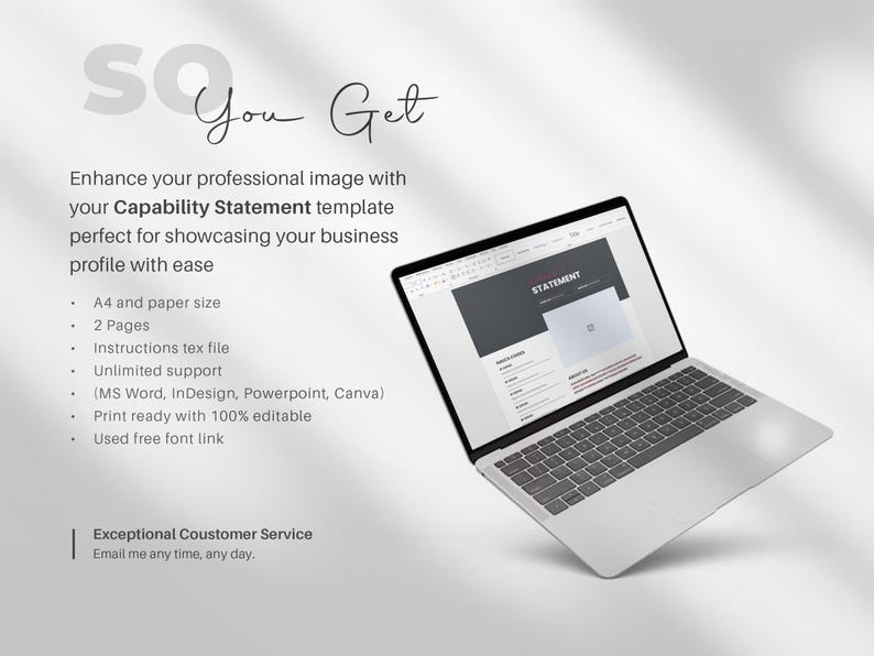 Capability Statement Template: Corporate Business Design (A4) - Etsy