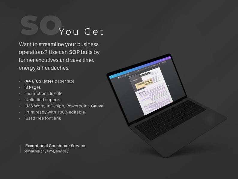 Standard Operating Procedure Template, SOP Template, Business SOP ...