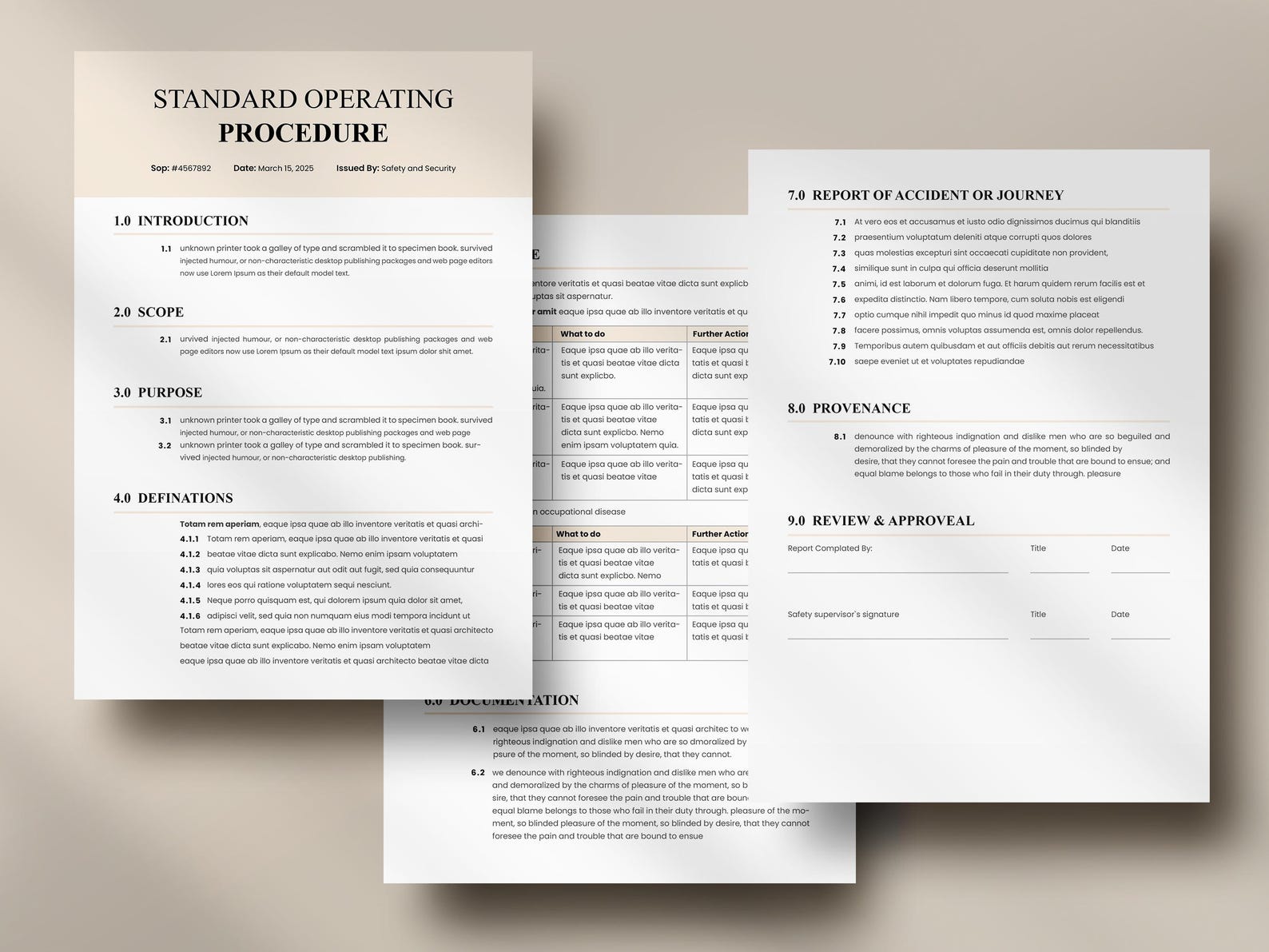 Standard Operating Procedure Template, SOP Template, Business SOP ...