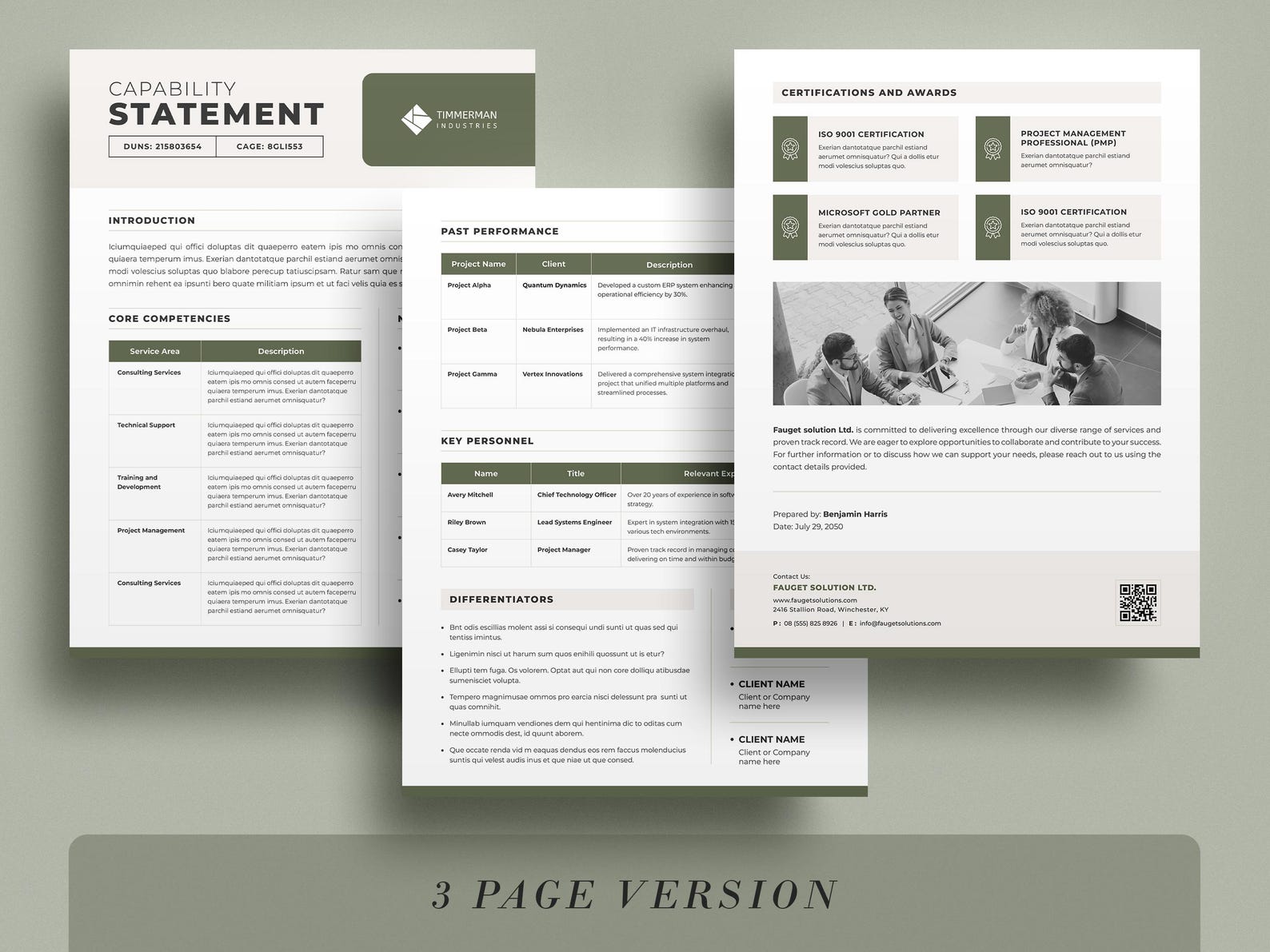 Capability Statement Template: Corporate Business Design (A4 & US ...