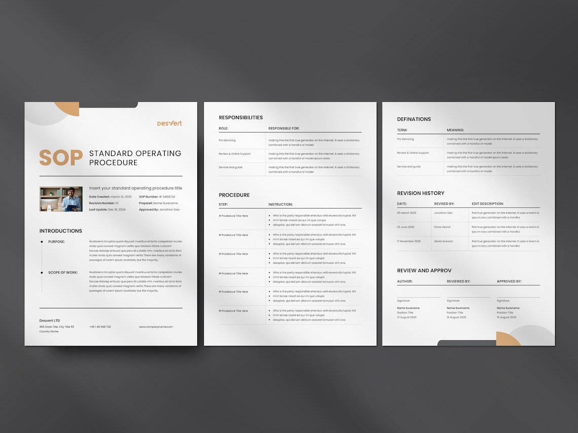 Editable SOP Template: Standard Operating Procedure (A4 & US Letter) - Etsy