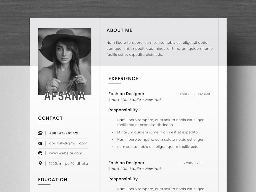 Minimalist Executive Resume, Resume Template, Professional Resume, CV ...