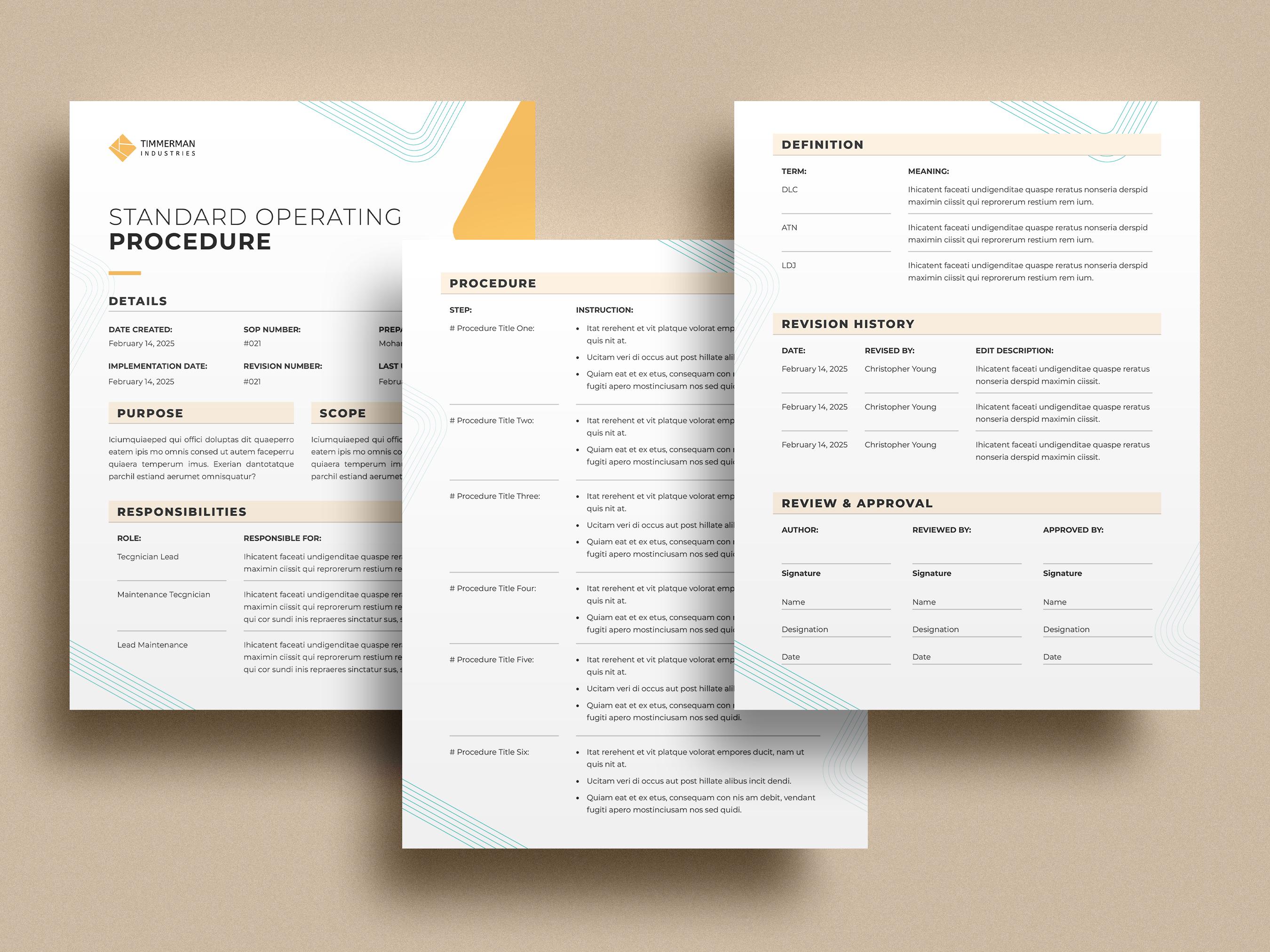 Standard Operating Procedure Template: Editable SOP Document (A4 & US ...