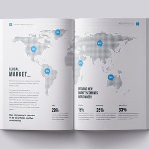 Annual Report Template: Project Report, Corporate Design for Word ...