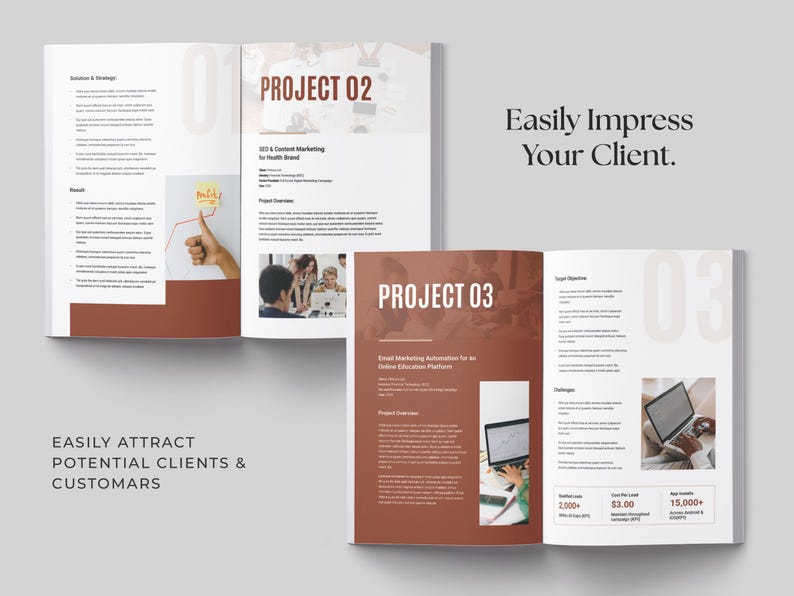 Case Study Template: Marketing Brochure, MS Word & Canva - Etsy