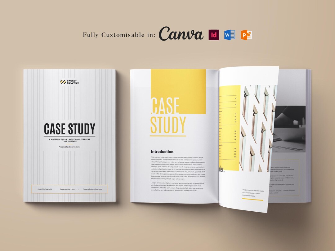 16-page Case Study Template: Project Statement, Business Proposal ...