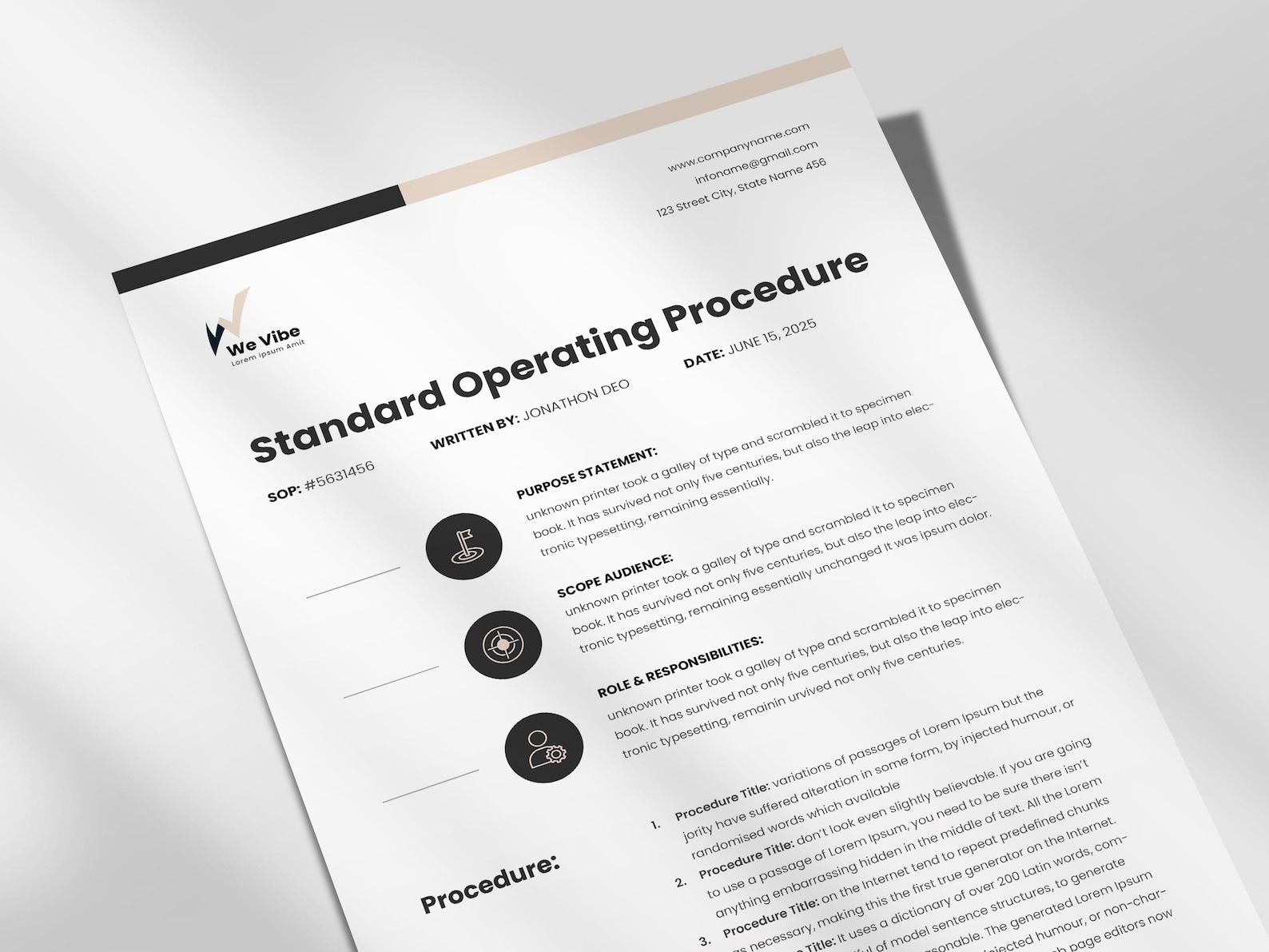 SOP Template: Business Standard Operating Procedure (A4 & US Letter) - Etsy