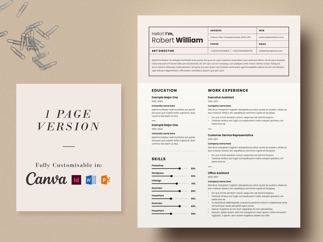 ATS Compatible Resume Template CV Template Resume Word - Etsy