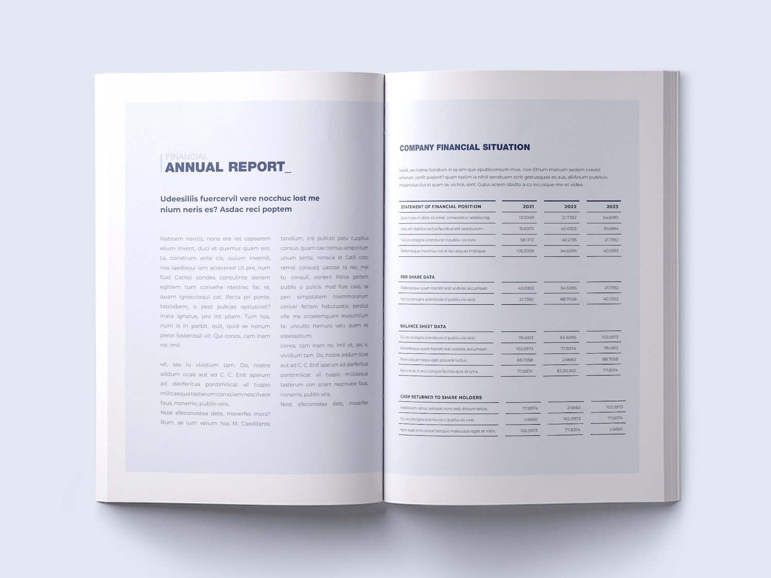 Annual Report Template, MS Word Template, Indesign Template, Corporate ...