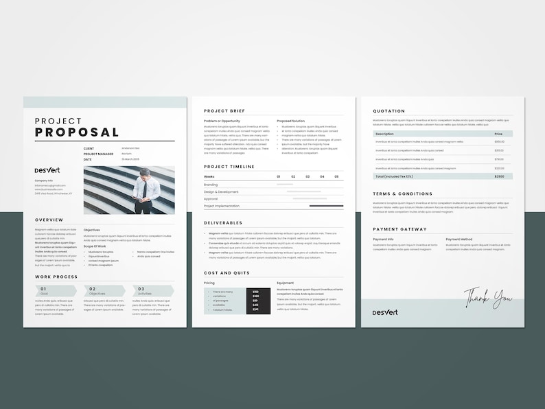 Project Proposal Template: Corporate Client, Canva & Word - Etsy