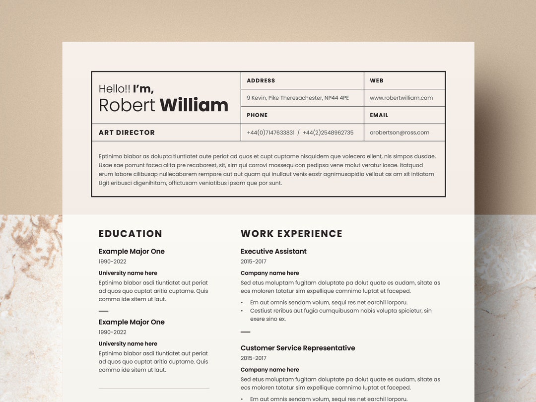 Professional Resume Template: ATS Compatible, Customizable (MS Word ...