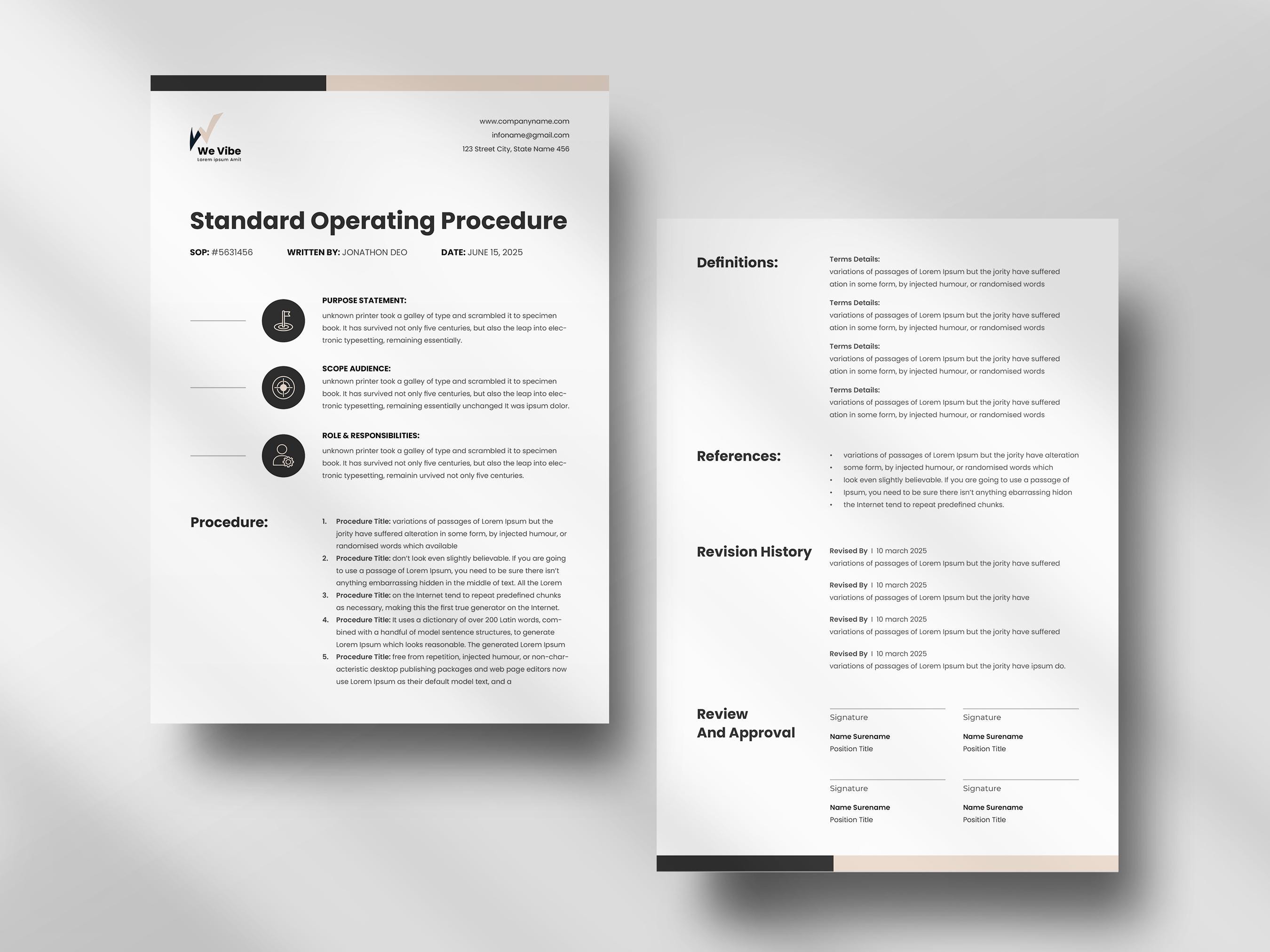 SOP Template: Business Standard Operating Procedure (A4 & US Letter) - Etsy