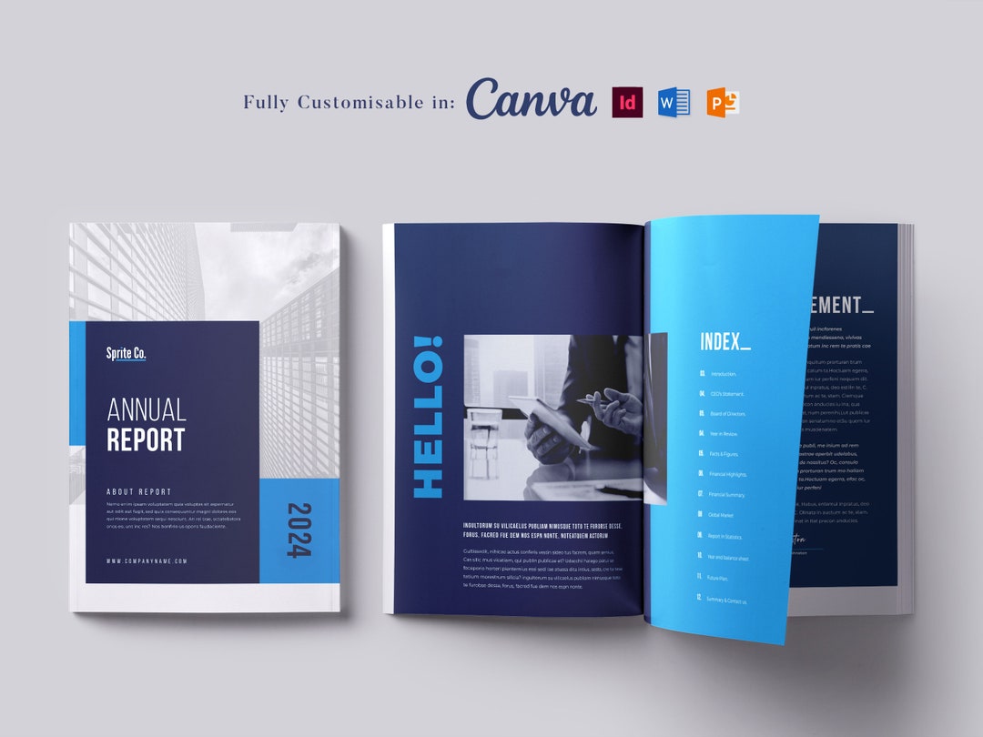 Annual Report Template, MS Word Template, Indesign Template, Corporate ...