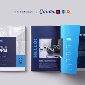 Annual Report Template: Project Report, Corporate Design for Word ...