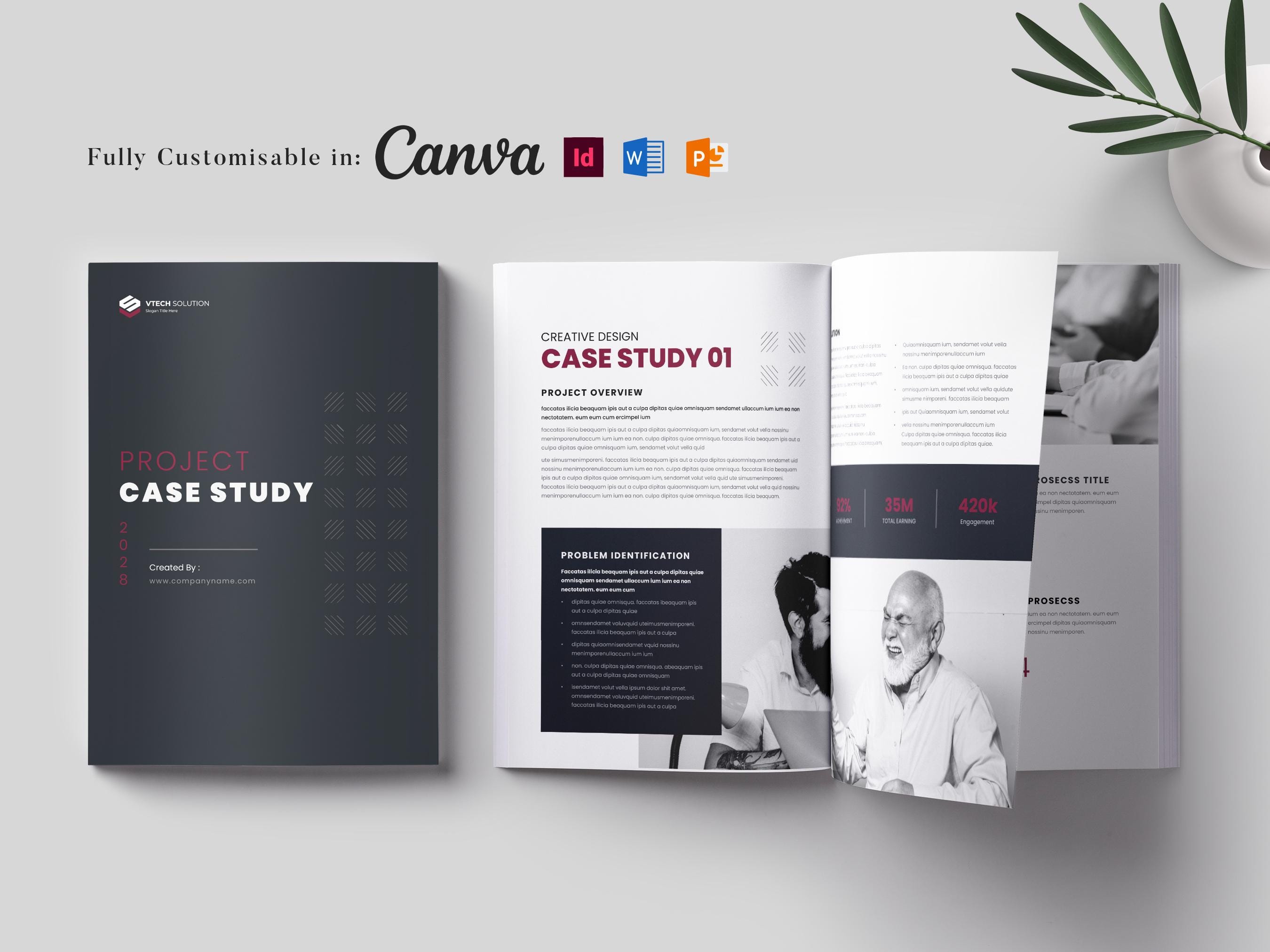 Business Case Study Template: Project Report (canva, MS Word) - Etsy