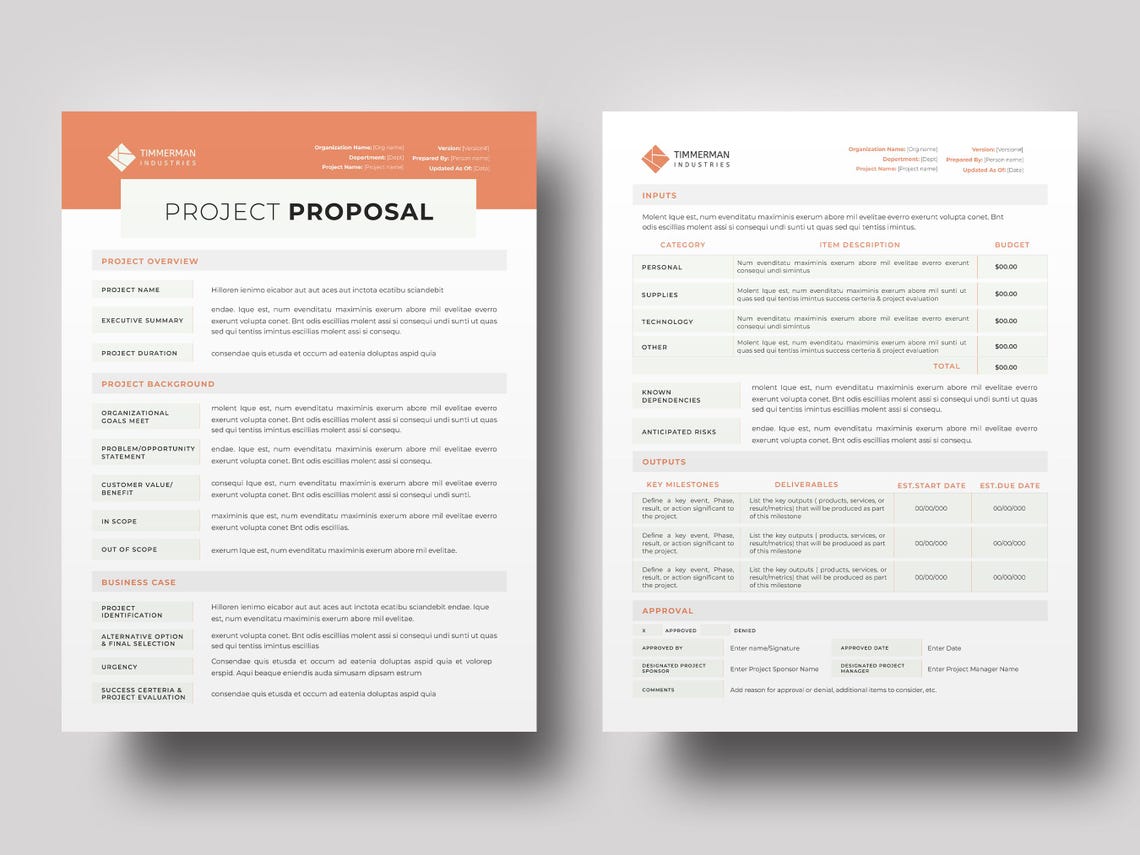Project Proposal Template: Corporate Business (MS Word, Canva) - Etsy