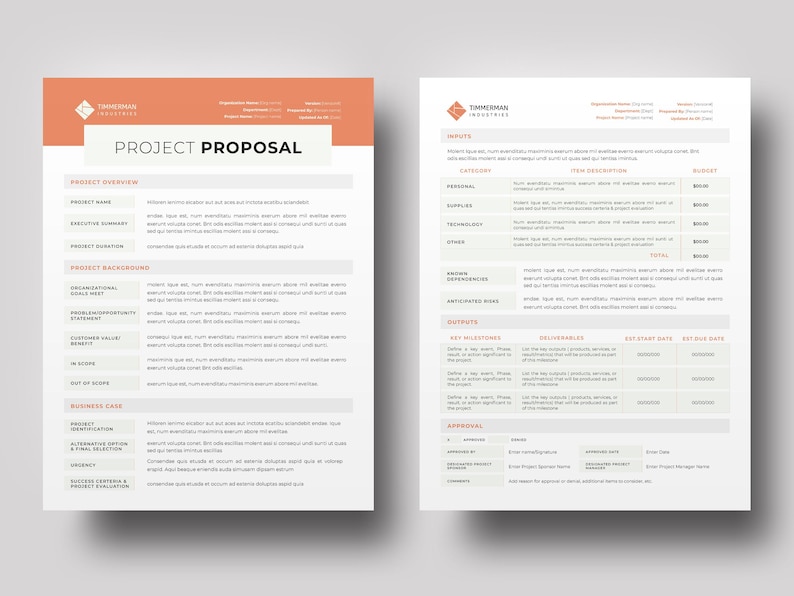 Project Proposal Template: Corporate Business (MS Word, Canva) - Etsy