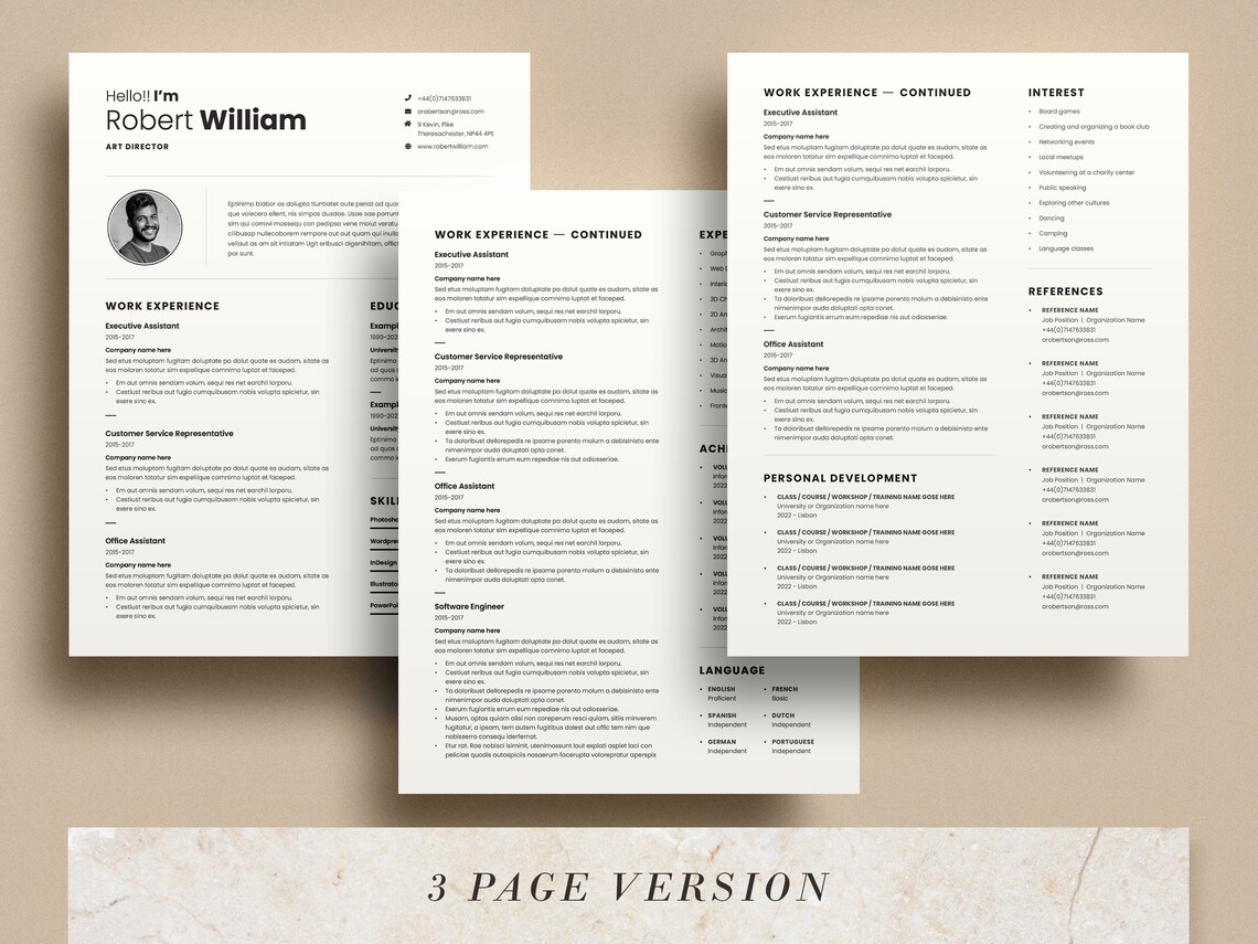 ATS Resume, Resume Template, Professional Modern Resume, CV Template ...