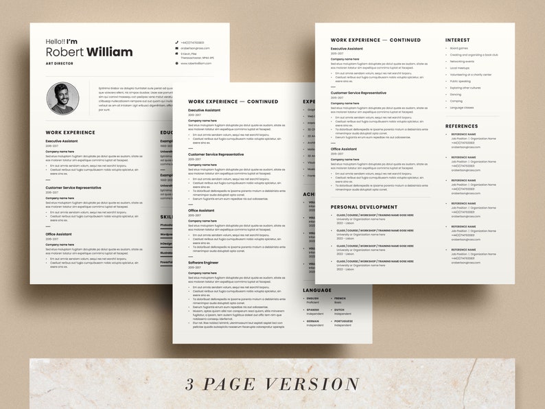ATS Resume, Resume Template, Professional Modern Resume, CV Template ...