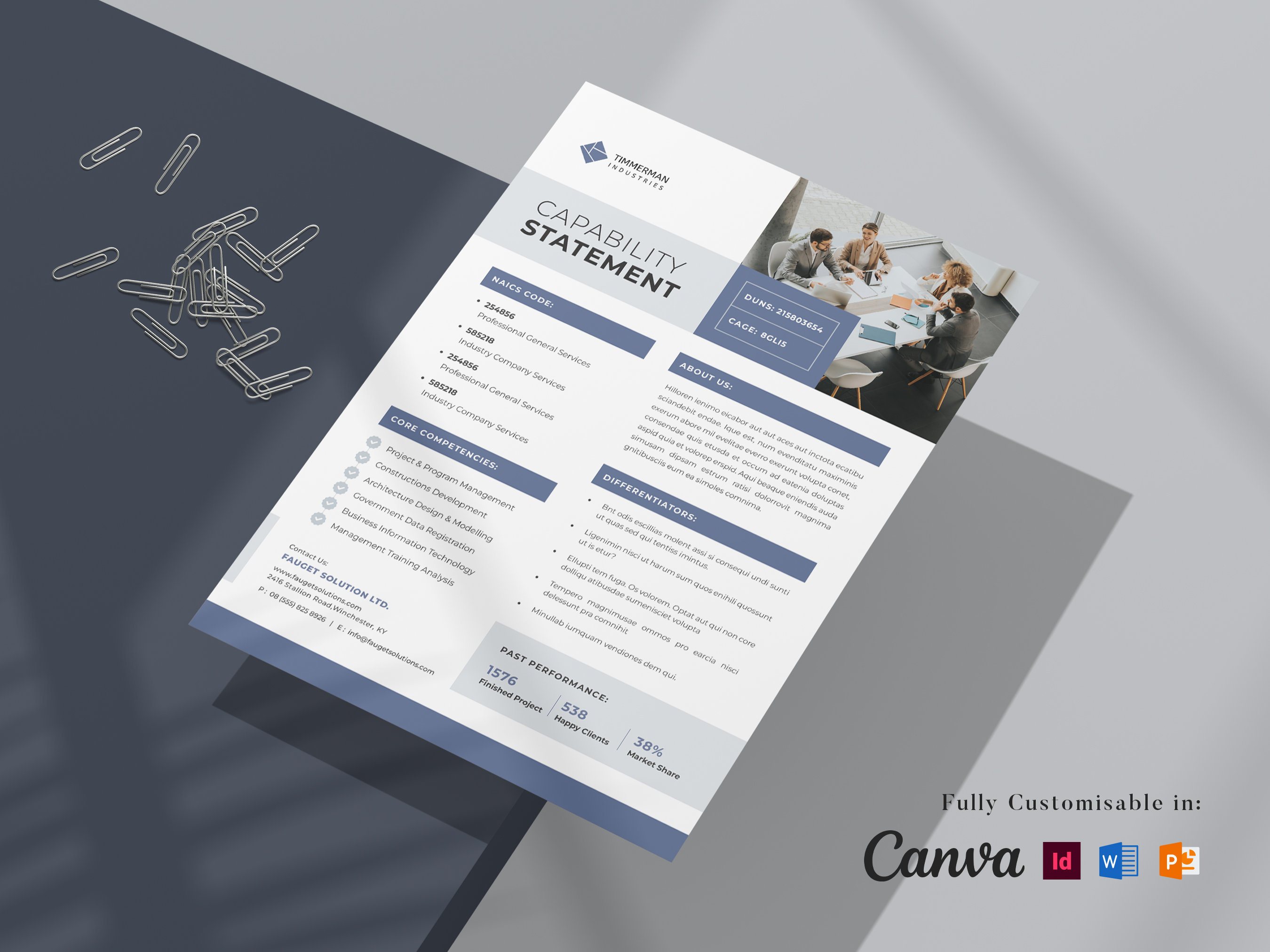 Business Capability Statement Template: Marketing Statement, Company ...