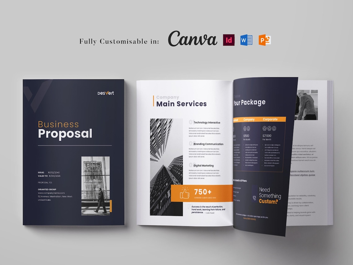 Professional Business Proposal Template: 16-page MS Word, Canva ...