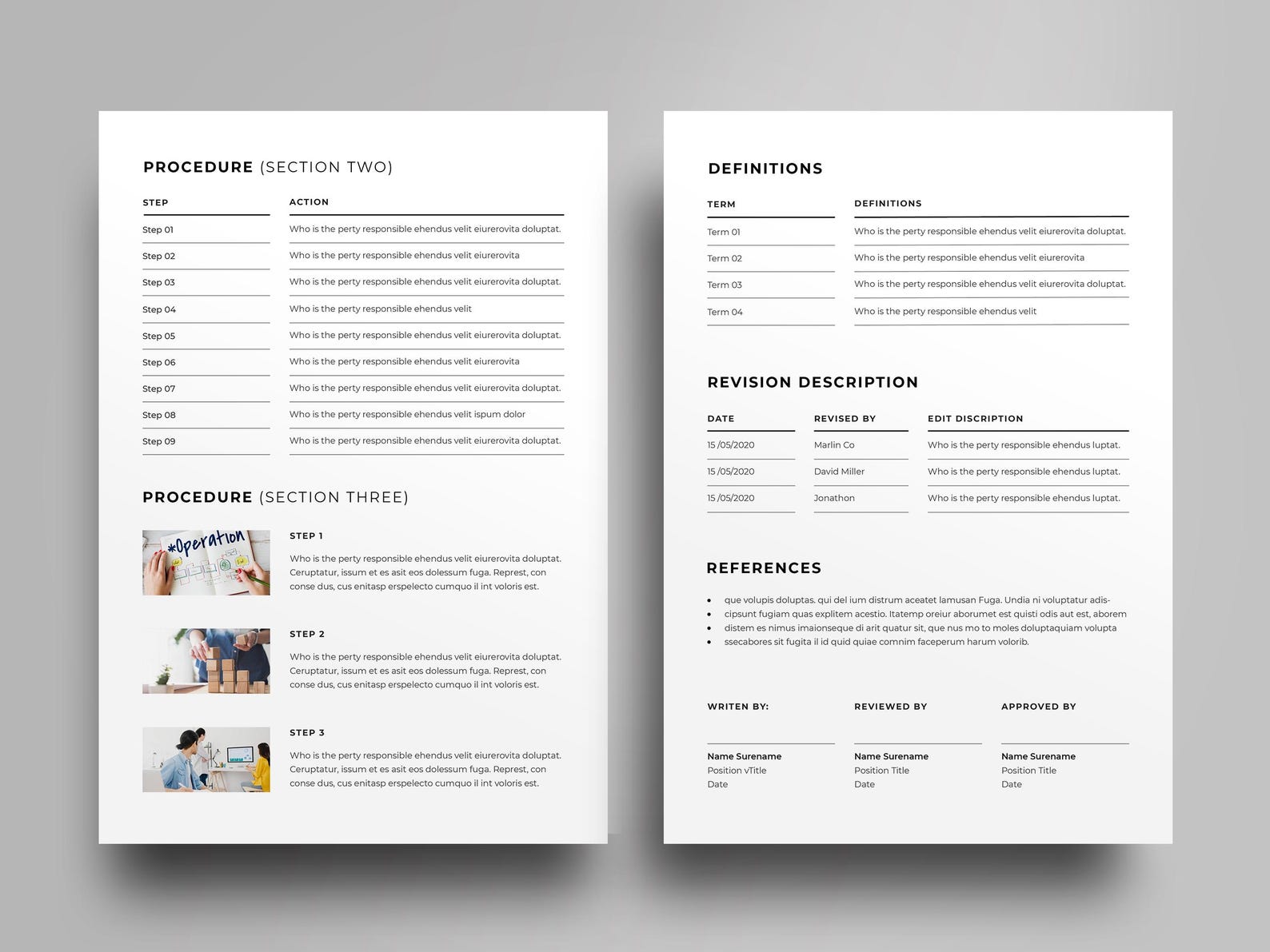 Editable SOP Template: Standard Operating Procedure, A4 & US Letter - Etsy