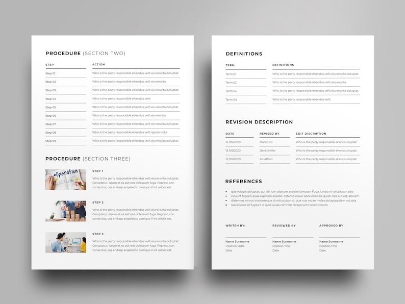 Editable SOP Template: Standard Operating Procedure, A4 & US Letter - Etsy