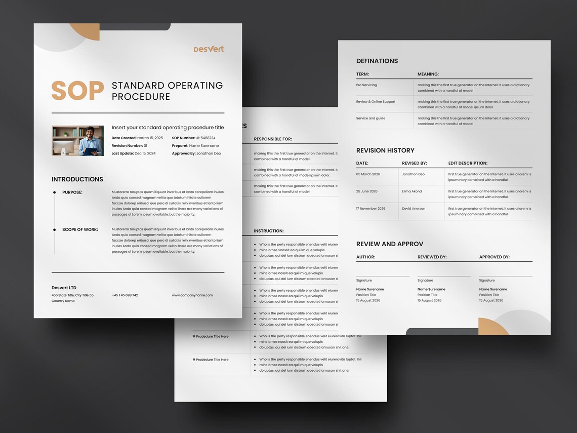 Editable SOP Template: Standard Operating Procedure (A4 & US Letter) - Etsy