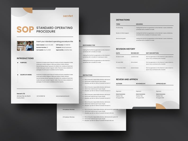 Editable SOP Template: Standard Operating Procedure (A4 & US Letter) - Etsy