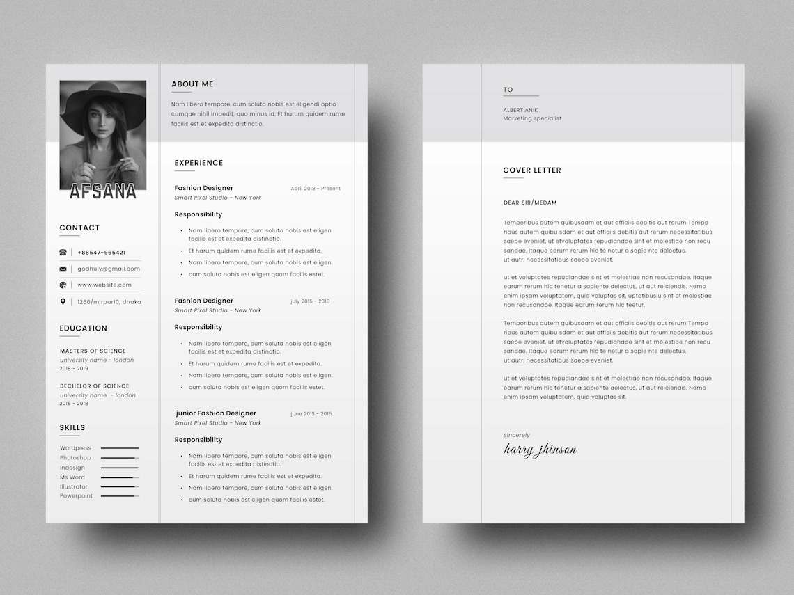 Minimalist Executive Resume, Resume Template, Professional Resume, CV ...