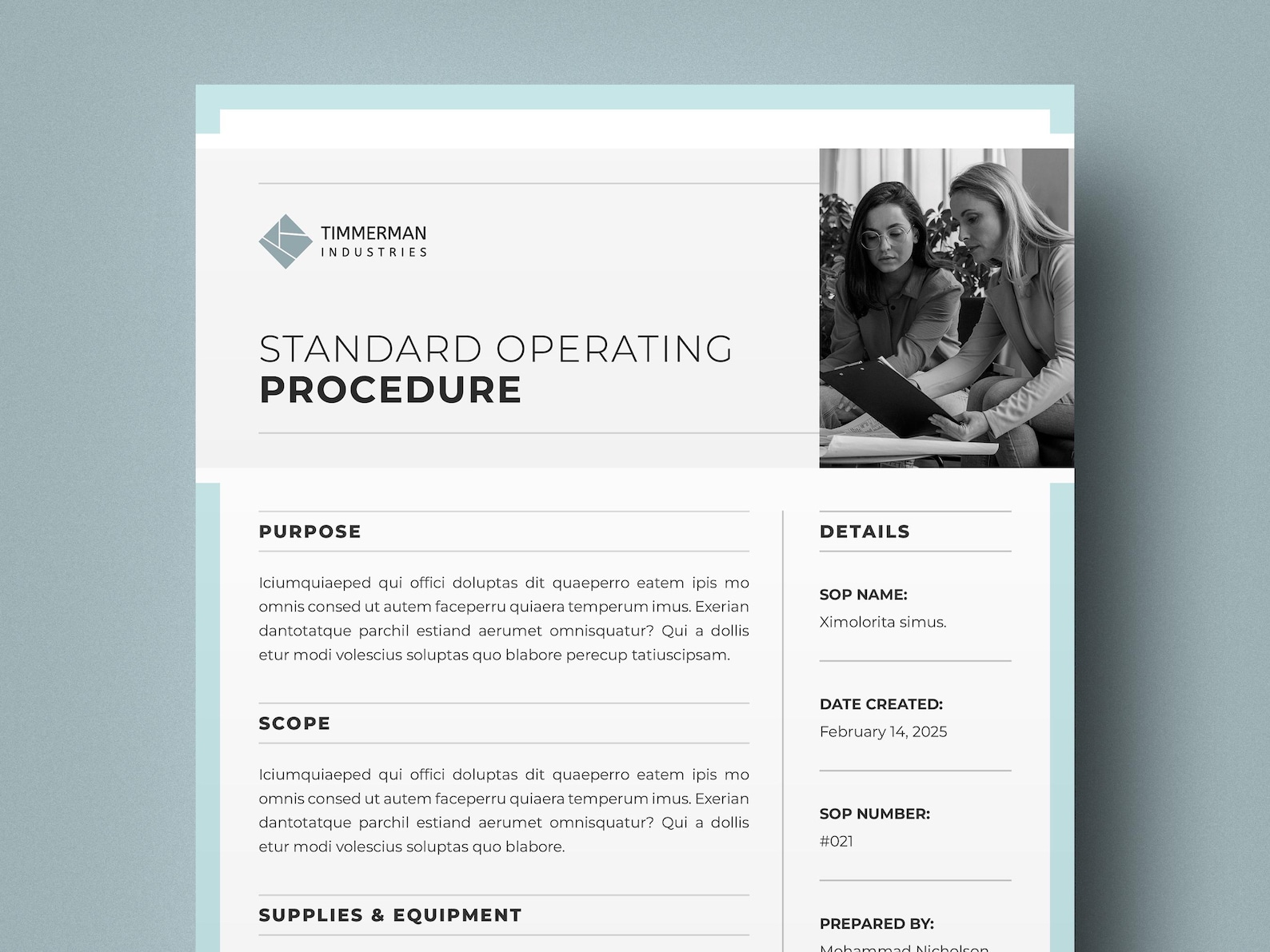 Standard Operating Procedure Template, SOP Template, Project Plan ...
