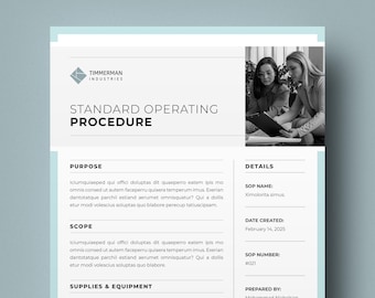 Standard Operating Procedure Template Canva, Editable SOP Document, Business Standard Operating ...