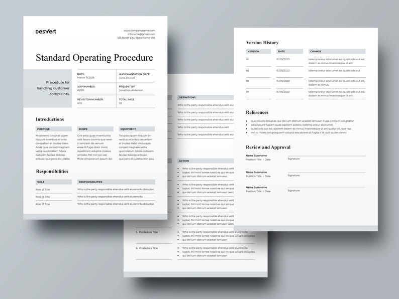 Editable SOP Template: Standard Operating Procedure (A4 & US Letter) - Etsy