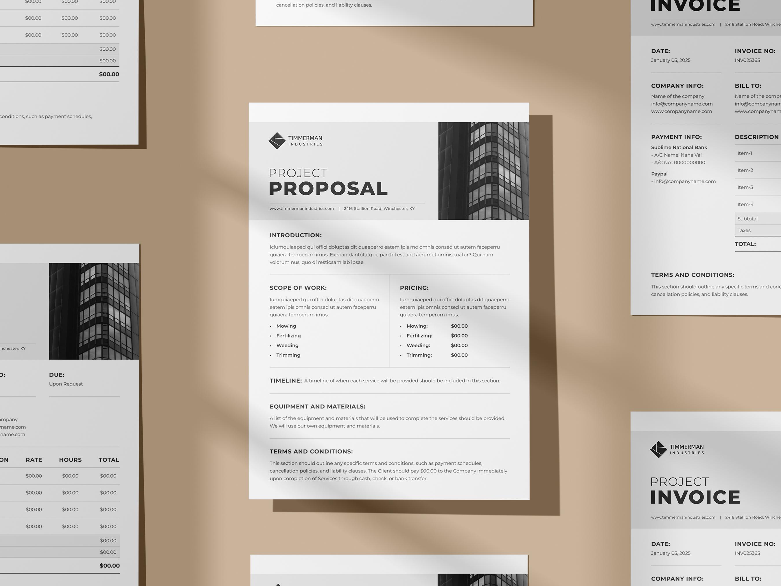 Business Proposal Template Bundle: Invoice, Receipt, MS Word, Canva - Etsy