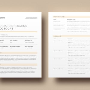 Standard Operating Procedure Template: Project Details, Work ...