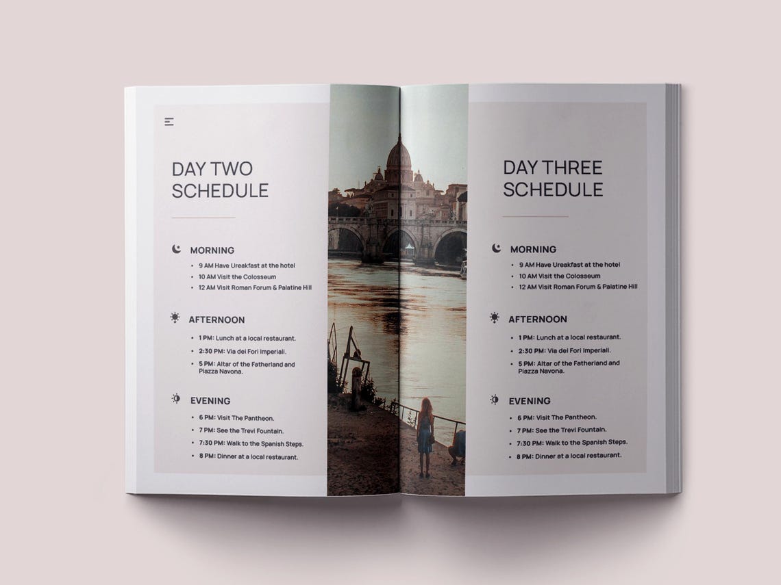 Editable Travel Itinerary Template: Travel Magazine, Canva, Indesign ...