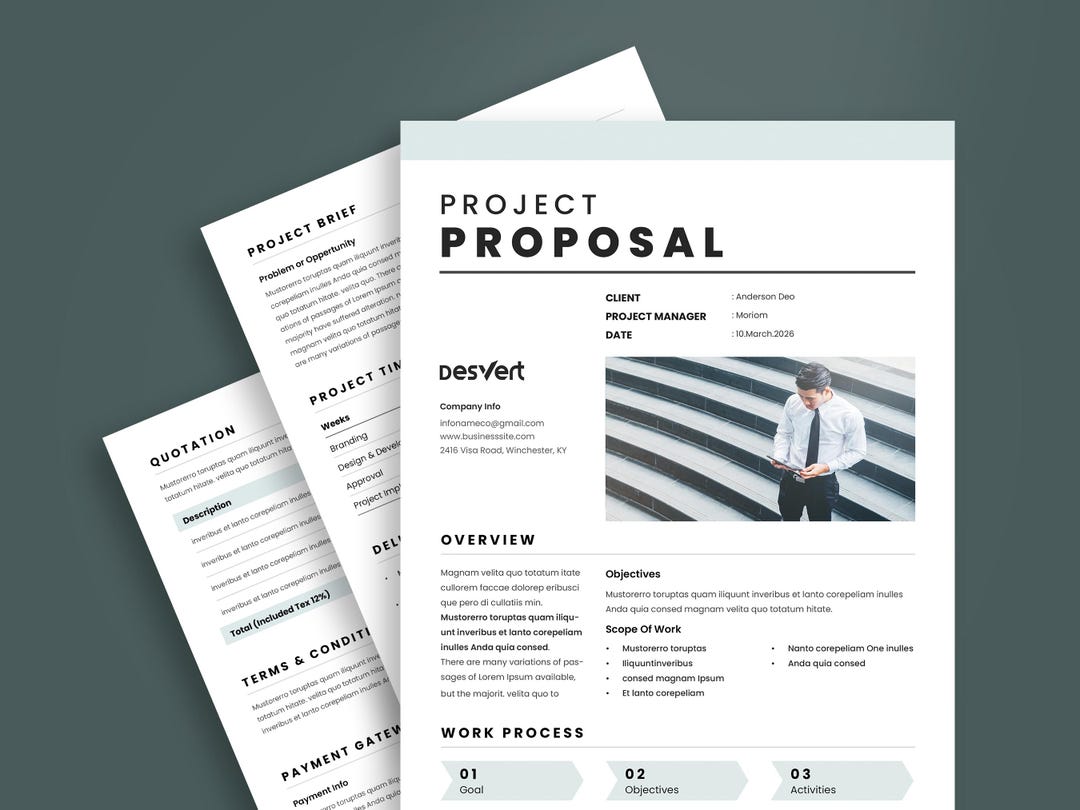 Project Proposal Template: Corporate Client, Canva & Word - Etsy