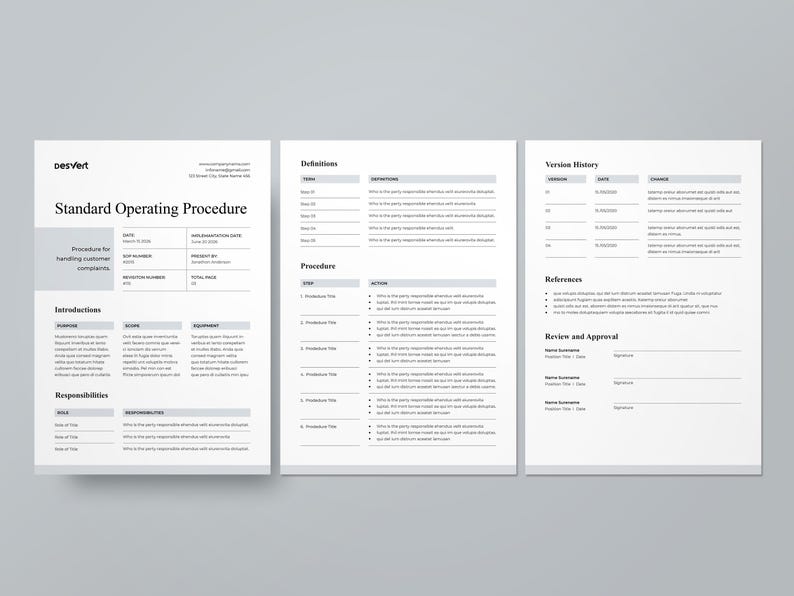 Editable SOP Template: Standard Operating Procedure (A4 & US Letter) - Etsy