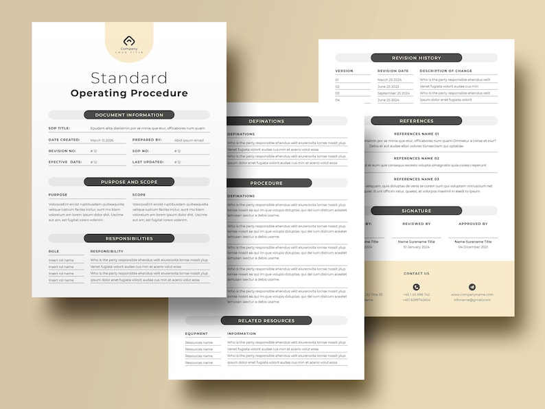 Editable SOP Template: Standard Operating Procedure, A4 & US Letter - Etsy