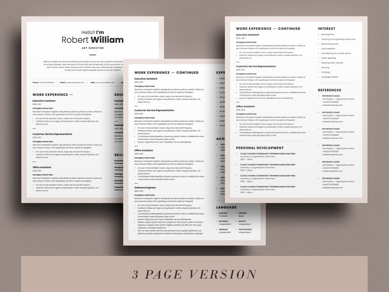 Executive Resume Template: ATS Compatible, Modern Design (indesign ...