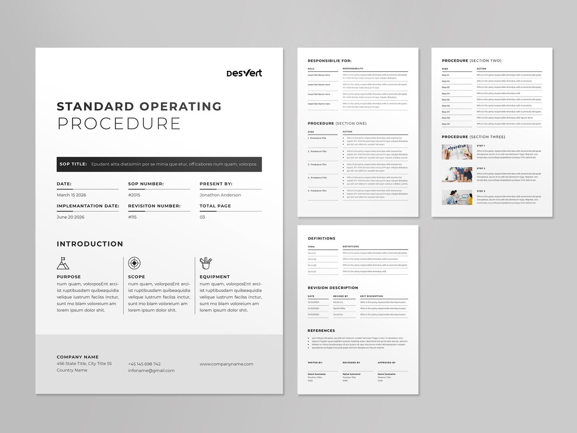 Editable SOP Template: Standard Operating Procedure, A4 & US Letter - Etsy