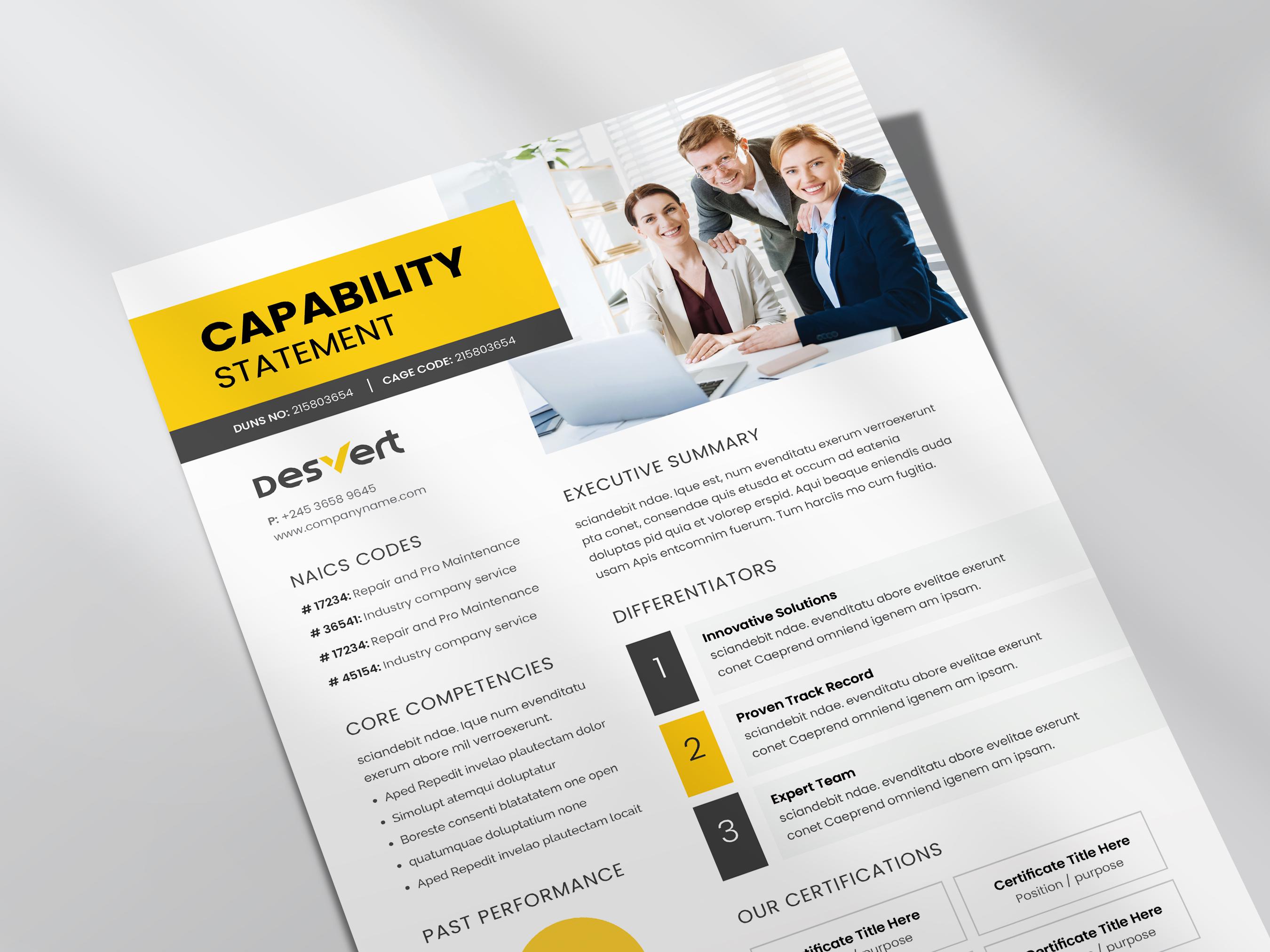 Corporate Capability Statement Template: A4, Canva, Word, Indesign - Etsy