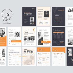 Professional Business Proposal Template: 16-page MS Word, Canva ...